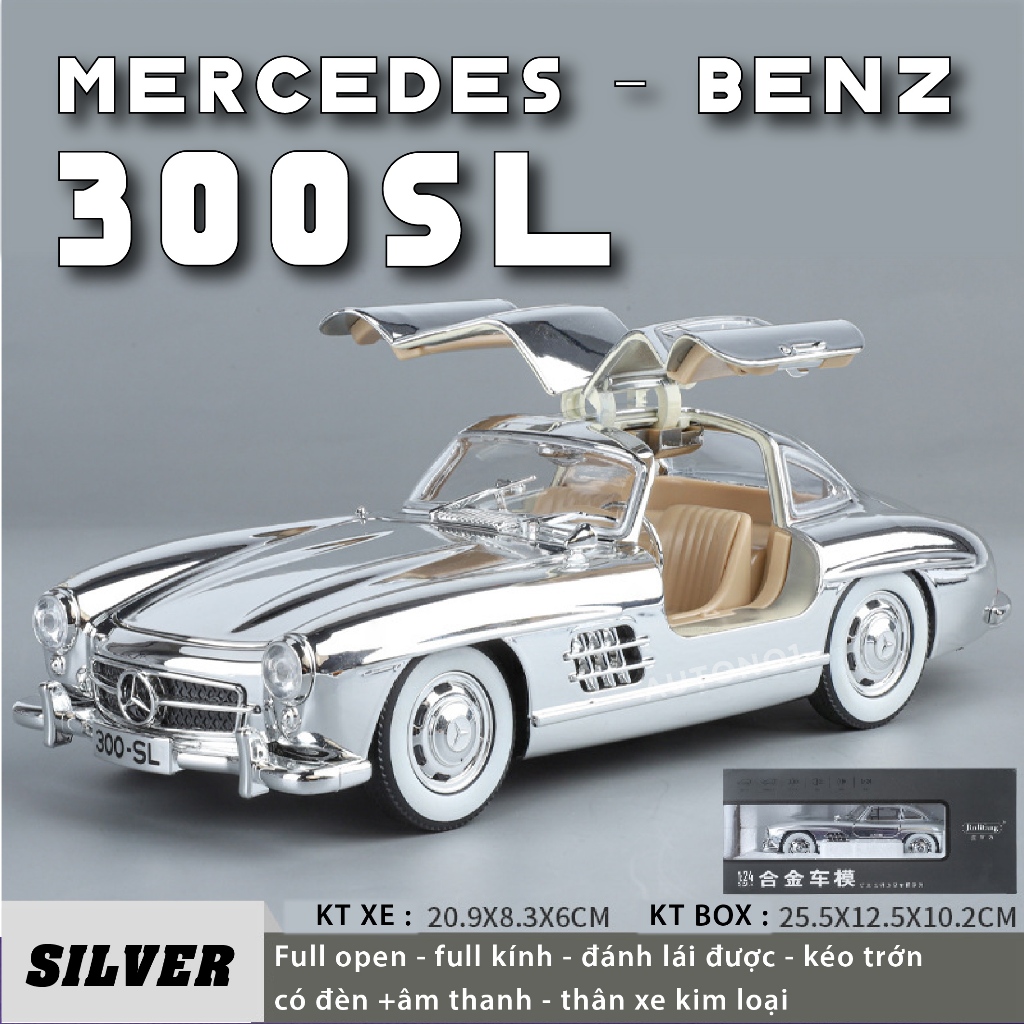 Mô hình xe Mercedes - Benz 300SL full open - có âm thanh - đèn - đánh ...
