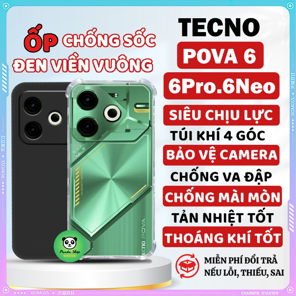 Ốp lưng TECNO Pova 6, Pova 6 Pro, Pova 6 Neo Bảo Vệ Cam, Chống Sốc ...