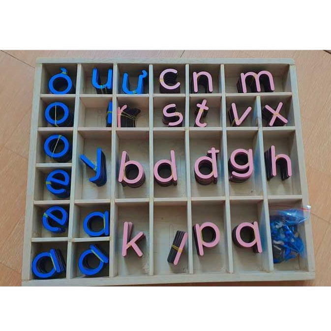 Bộ chữ rời Tiếng Việt nét IN THƯỜNG (wooden vietnamese Movable alphabet ...
