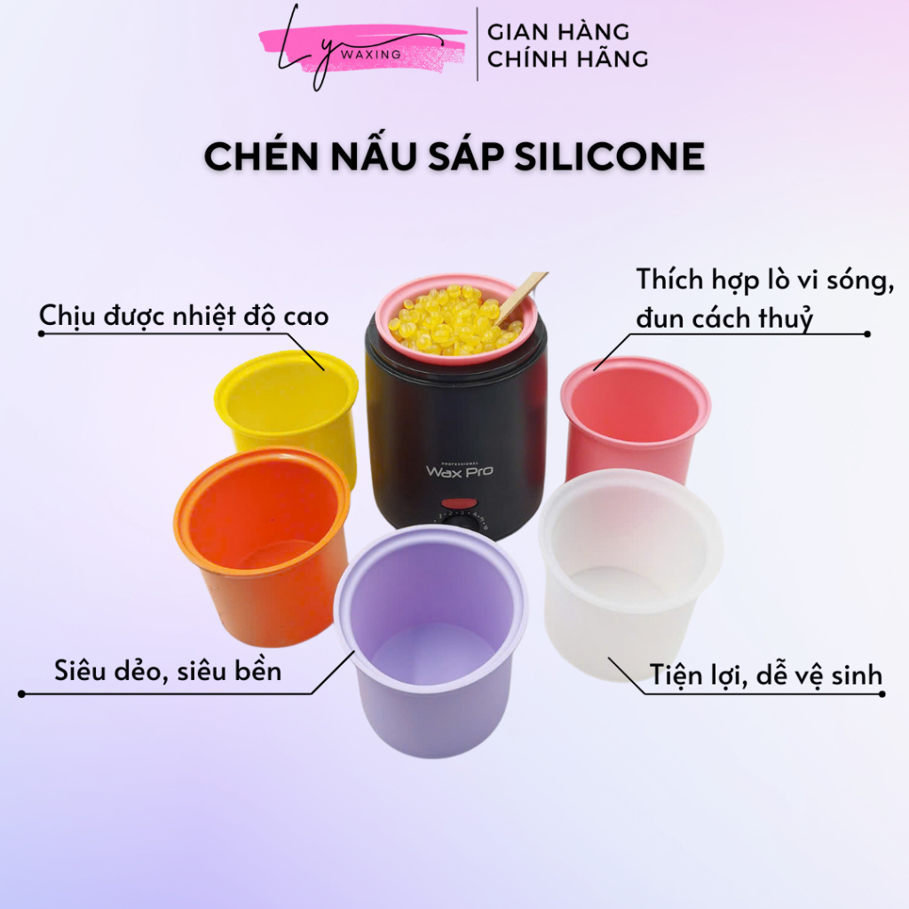 Chén (Bát) Nấu Sáp Wax Lông Silicon chống dính mini LY WAXING siêu bền ...