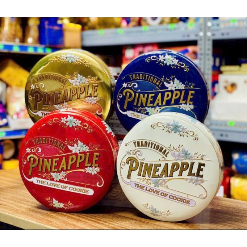 [còn bán cả thùng bánh tết 2025] Bánh Pineapple hộp thiếc tròn/vuông ...