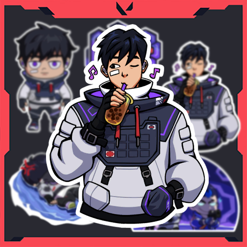 Sticker Valorant - Hình dán Agent Iso (set 7 hình) | Shopee Việt Nam