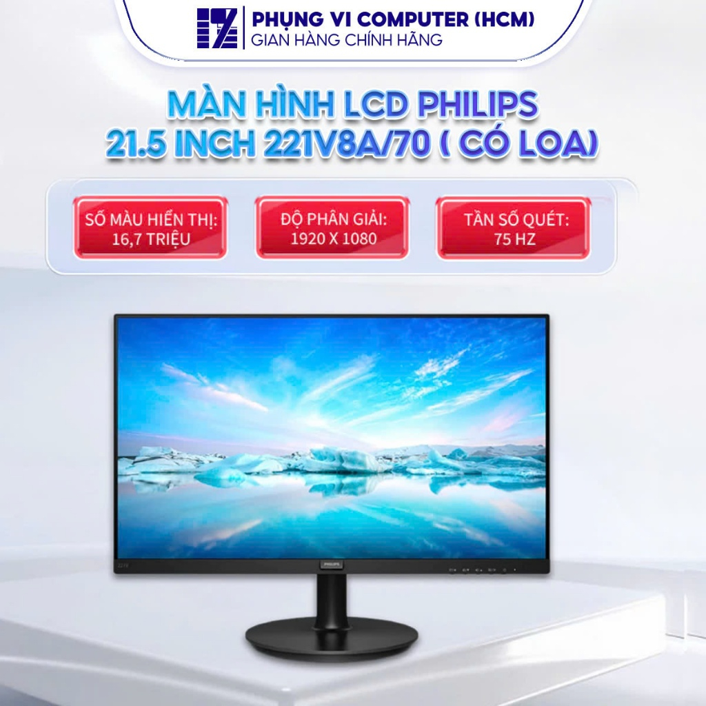 Màn hình LCD PHILIPS 21.5 inch 221V8A/70 ( có loa)- Hàng Chính Hãng ...