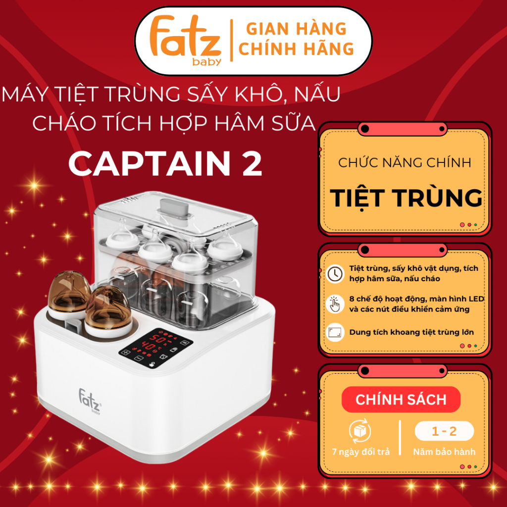 Máy tiệt trùng sấy khô nấu cháo tích hợp máy hâm sữa FATZ BABY ...