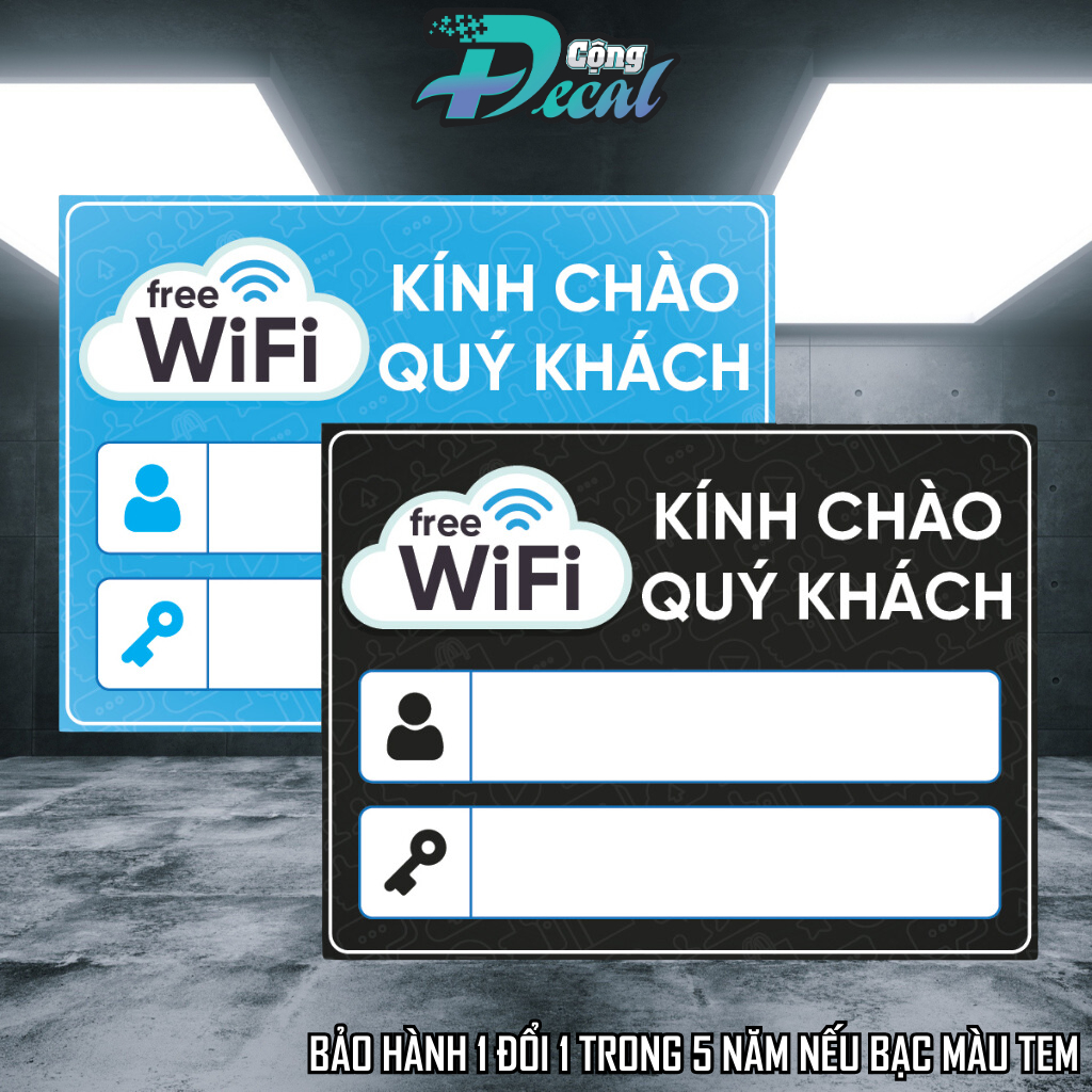 Decal wifi free, sticker pass mạng wifi cho hàng quán, công ty decal ...