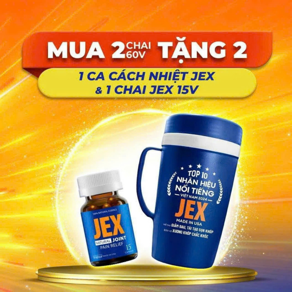Combo 2 hộp JEX 60 Viên giảm đau, bảo vệ xương khớp tặng 1 hộp Jex 15 ...