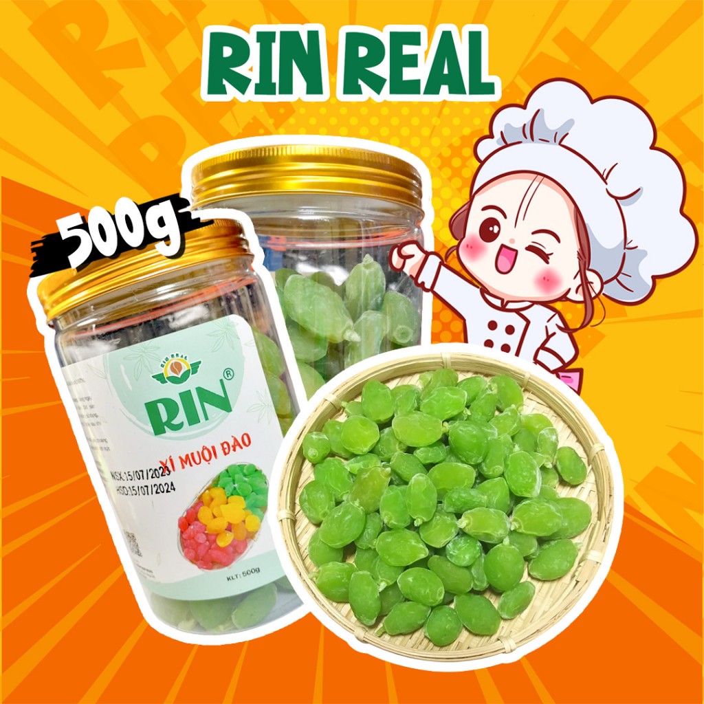 Xí muội đào xanh RIN REAL, ômai đào chua ngọt, đào bao tử không hạt thơm ngon, pha chế, nấu ăn ...