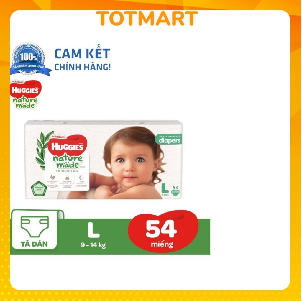 Tã dán Huggies nature made L54 nhập khẩu |CHÍNH HÃNG| | Shopee Việt Nam
