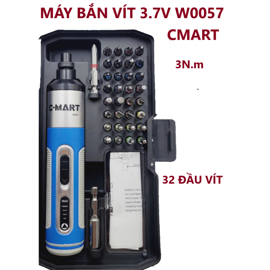 Máy Bắn Vít Pin 3.7v sử dụng sạc USB lực siết 3Nm (dành cho ngành điện ...
