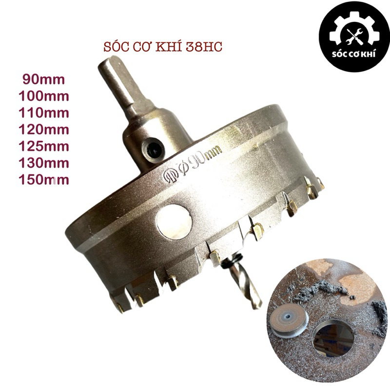 Mũi khoét inox 90 100mm 110mm 114mm 120mm 125mm 130mm 135mm 150mm | Shopee Việt Nam