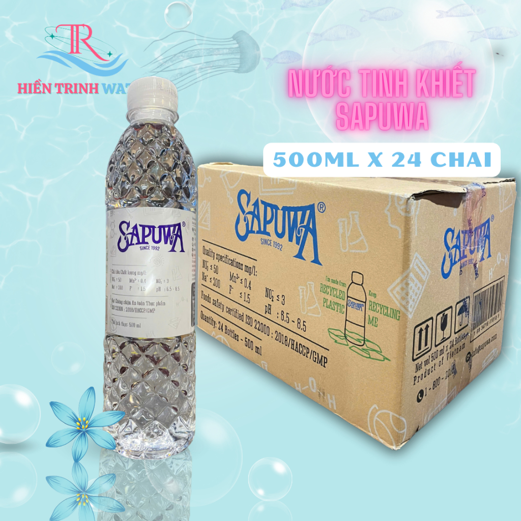 Nước Uống Tinh Khiết SAPUWA 500ml (Thùng 24 Chai) - Nước Đóng Chai Đẹp ...