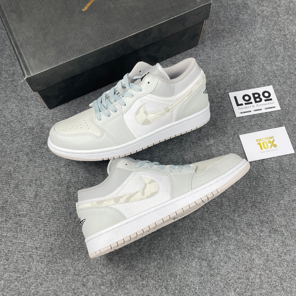 Giày sneaker Jordan 1 Low Camo ( JD1 xám trắng ) phiên bản 1:1 | Lobo ...