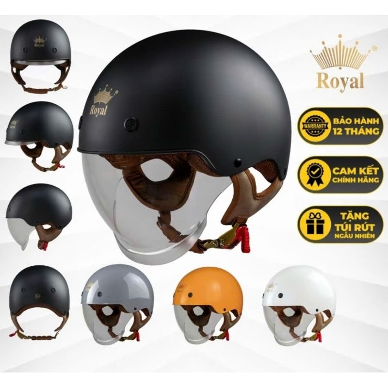 [ĐƯỢC KIỂM HÀNG] Mũ bảo hiểm 1/2 royal m239 kính âm chính hãng - Mũ bảo ...