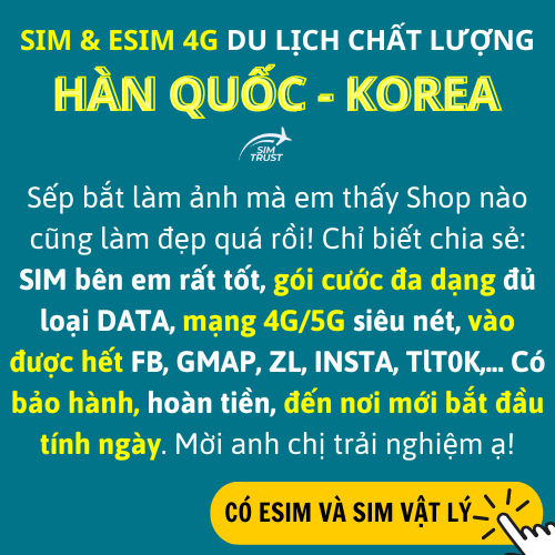 [CÓ ESIM] Sim Data Hàn Quốc - Sim Du Lịch Korea, mạng KT/SKT 4G siêu nét, bảo hành 1 đổi 1 hoàn ...