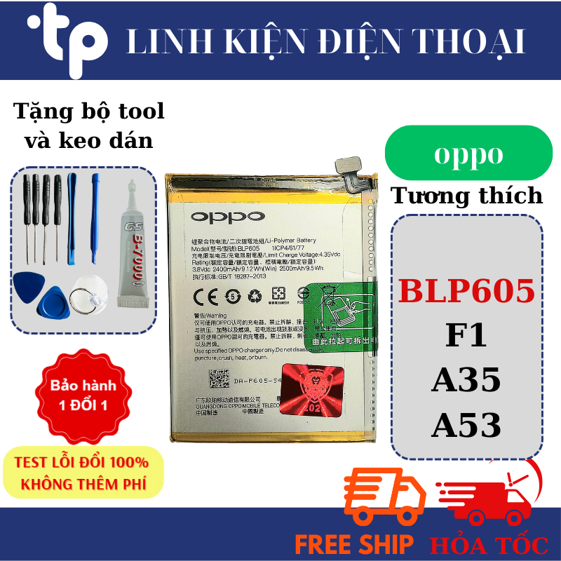 Pin Oppo F1 / A35 / A53 ~BLP605~(Tặng bộ sửa và keo dán) | Shopee Việt Nam