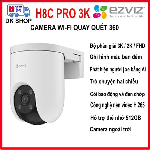 Camera IP Wifi Ezviz H8C Pro 3K 5MP | H8C Pro 2K 3MP | H8C 2K+ 4MP | H8C 2K 3MP - Ngoài Trời ...