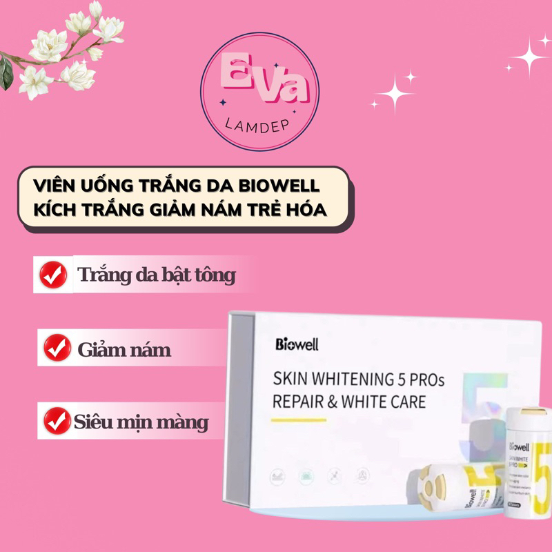 Viên Uống Trắng Da BIOWELL Trắng Da Toàn Thân ,Ức Chế Melanin Giảm Nám ...