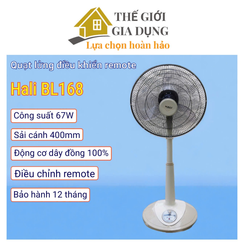 Quạt Lửng remote Hali BL168 - Động Cơ Motor Dây Đồng - ĐIỀU KHIỂN TỪ XA ...