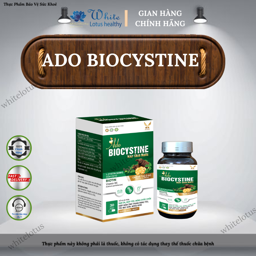 Viên uống Ado Biocystine - Hỗ trợ Da, Tóc, Móng, giảm tình trạng rụng ...