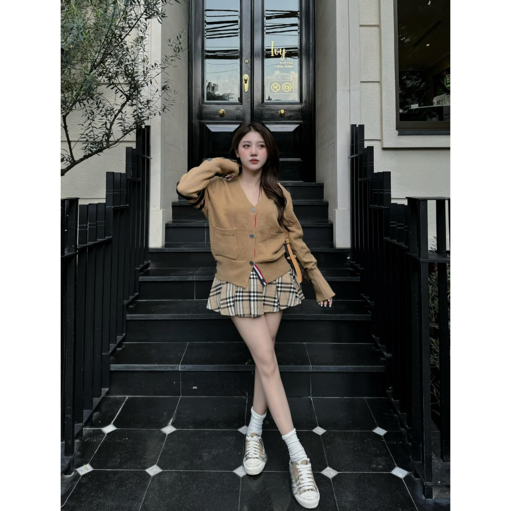 [HOTT] Set cadigan thom mix chân váy bbr ,set cadigan phối 3 sọc mix ...
