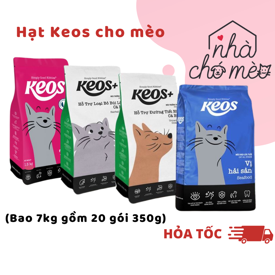 Hạt Keos 7kg(20 gói 350g) Thức Ăn Hạt Cho Mèo Keos Bao 7kg Các Loại | Shopee Việt Nam