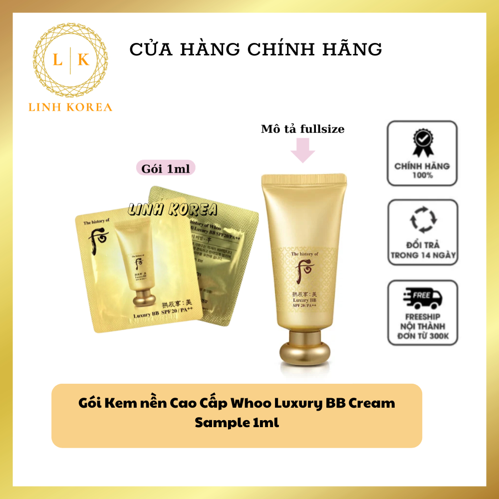 Gói Kem nền Cao Cấp Whoo Luxury BB Cream Sample 1ml_LINH KOREA | Shopee ...