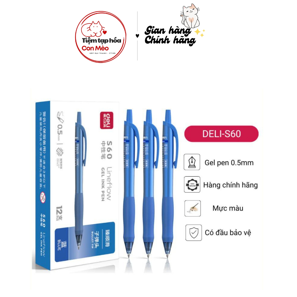 Bút gel Deli S60 vỏ nhiều màu ngòi 0,5mm (Hàng Chính Hãng) | Shopee ...