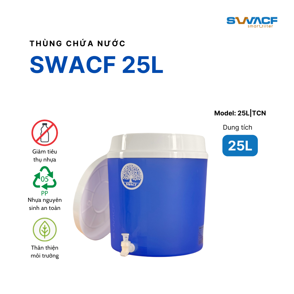 Thùng chứa nước lọc SWACF 25L | TCN nhựa PP cao cấp, an toàn thực phẩm ...