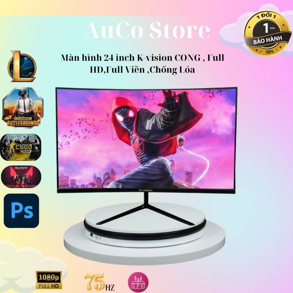 Màn hình 24 inch K-vision CONG , Full HD,Full Viền ,Chống Lóa - Tần số ...