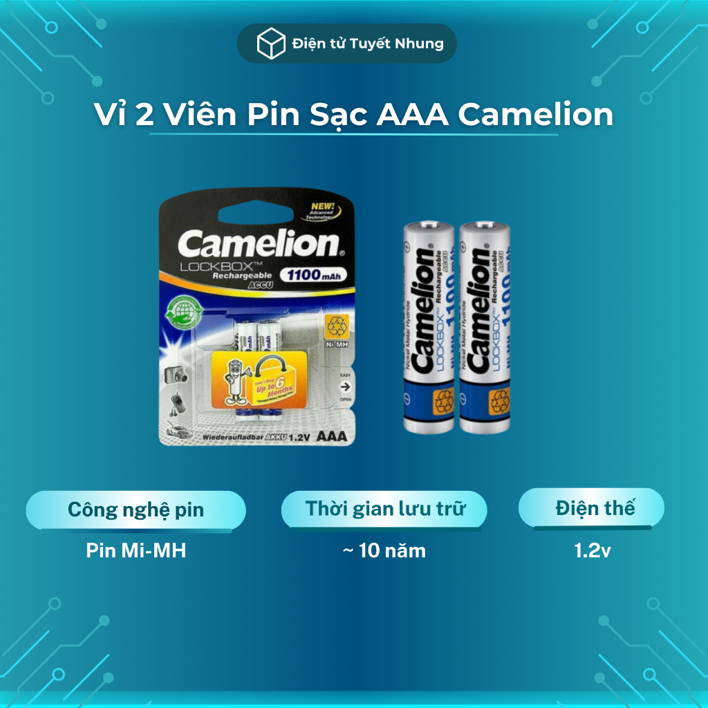Pin Sạc AAA Camelion 1100mah, Pin AAA Vỉ 2 Viên Chính Hãng - Pin 3A Lỗi ...