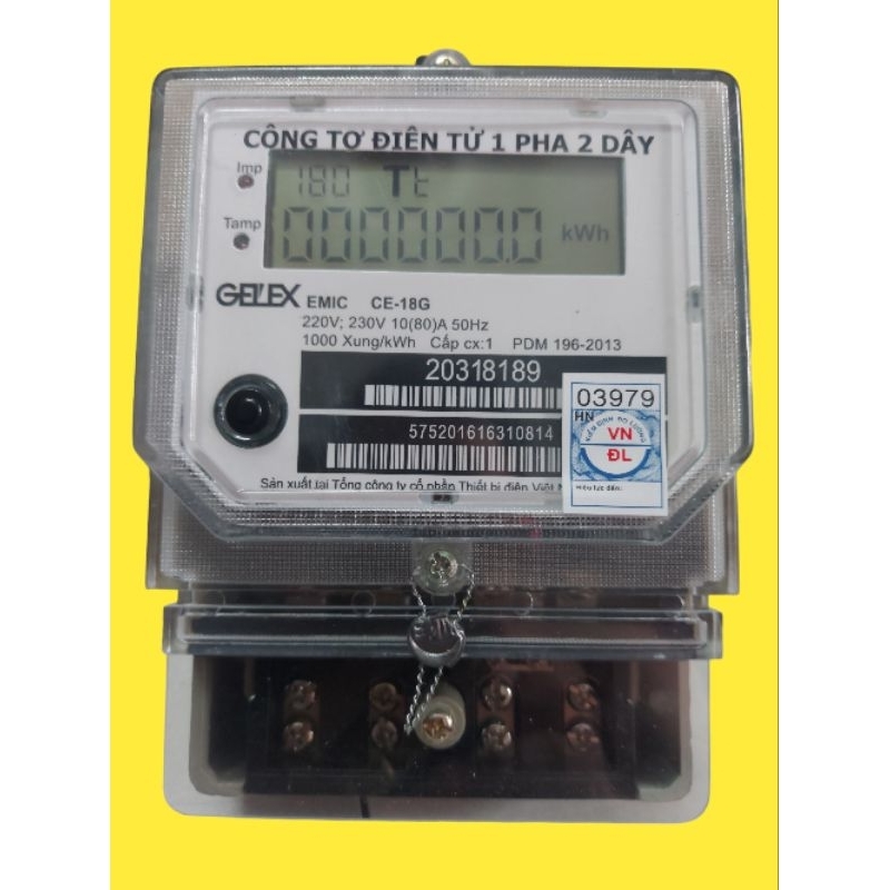 Công tơ điện tử 1 pha , công tơ điện tử GELEX EMIC 10(80)A | Shopee ...