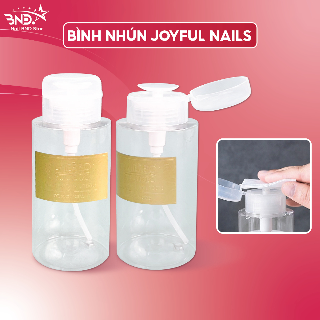 Bình nhún Joyful Nails đựng nước lau gel 500ml - Lọ đựng dung dịch cồn ...