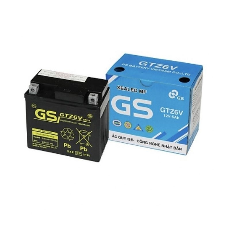 ẮC QUY KHÔ GS Z6V cho SH Mode, SH, PCX, Lead, SHVN, CB 150R, Vario, Sonic, Janus NVX Nozza Latte ...