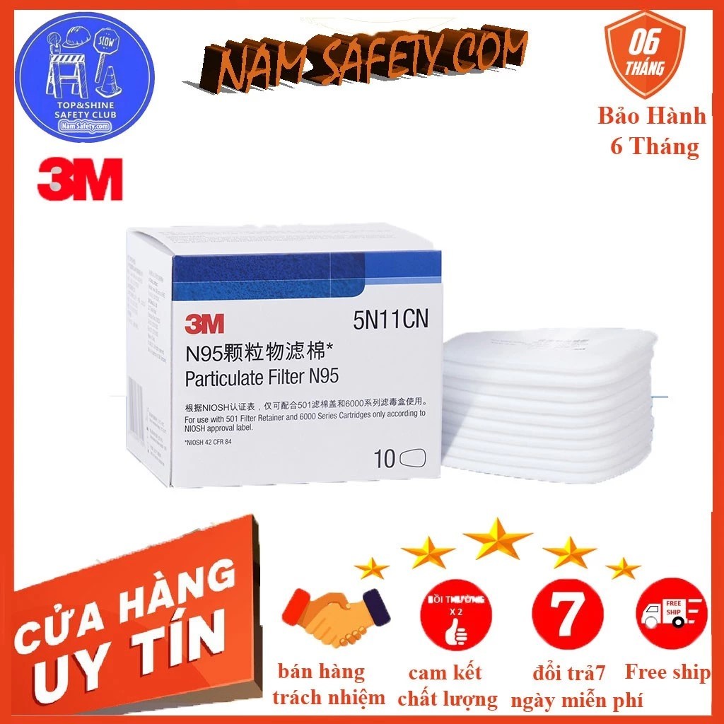 Tấm lọc bụi 3M 5N11 chuyên dùng cho các mặt nạ của 3m như 3M 6200 ,3M ...