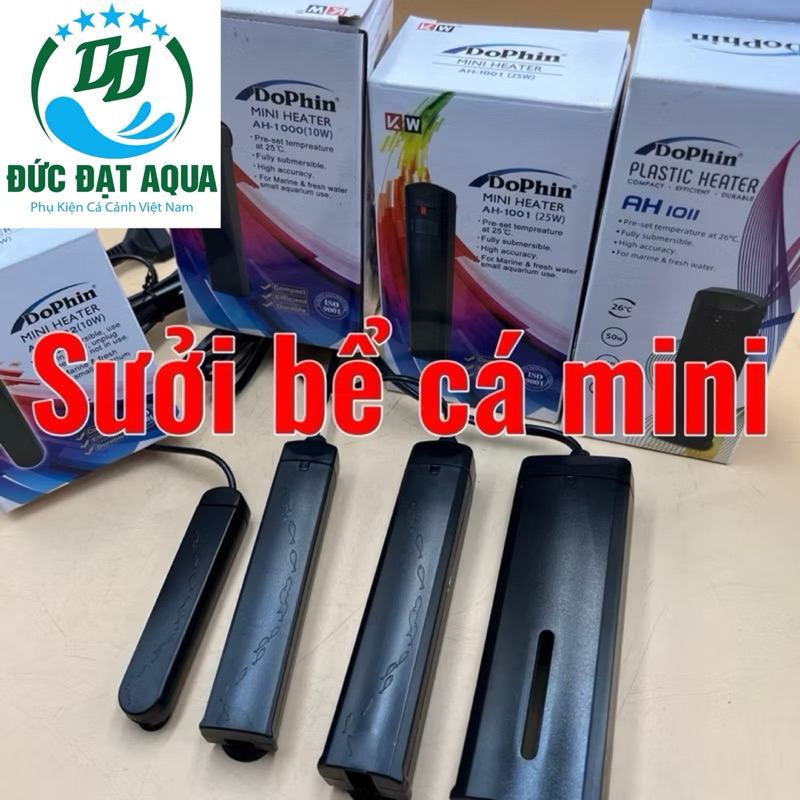Sưởi bể cá mini DOPHIN siêu nhỏ cho bể cá mini để bàn 10w siêu mini -10w-25w-50w | Shopee Việt Nam