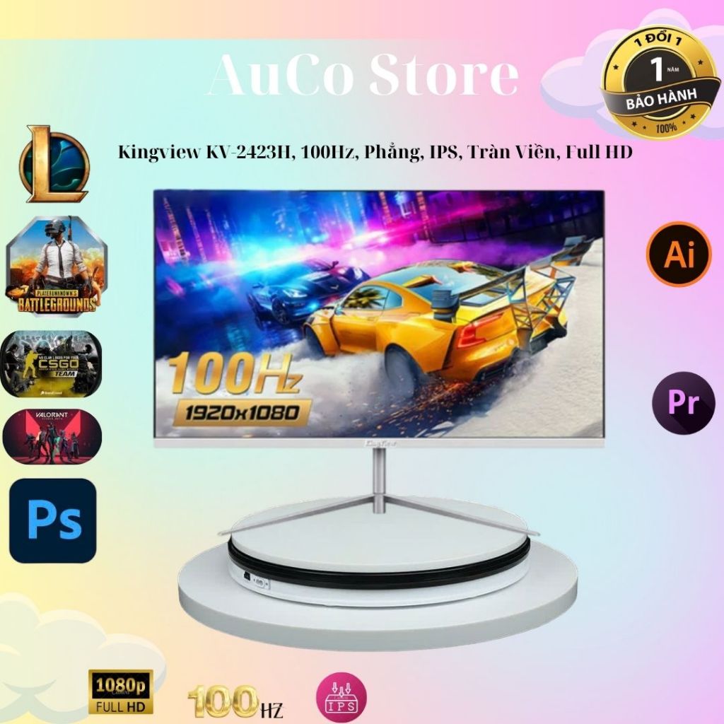 Màn Hình Máy Tính Kingview KV-2423H, 100Hz, Phẳng, IPS, Tràn Viền, Full HD, Bảo hành 24 tháng ...