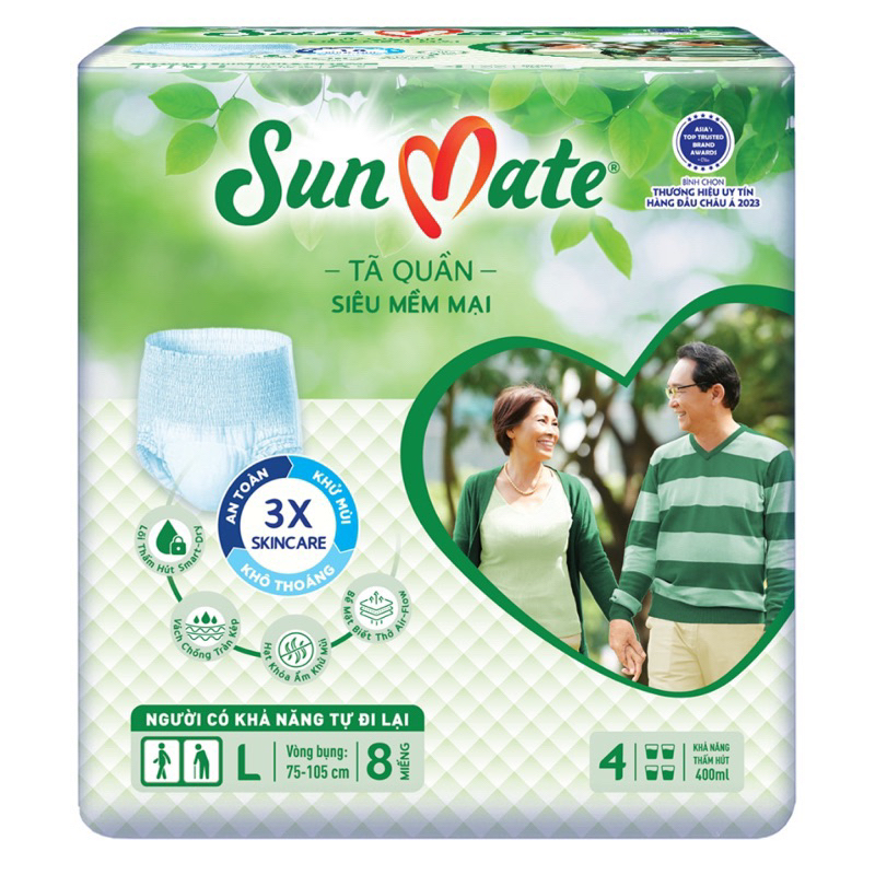 Tã Quần Người Lớn Sunmate Mềm Mại M9/ L8 -M8-L7- XL7 | Shopee Việt Nam
