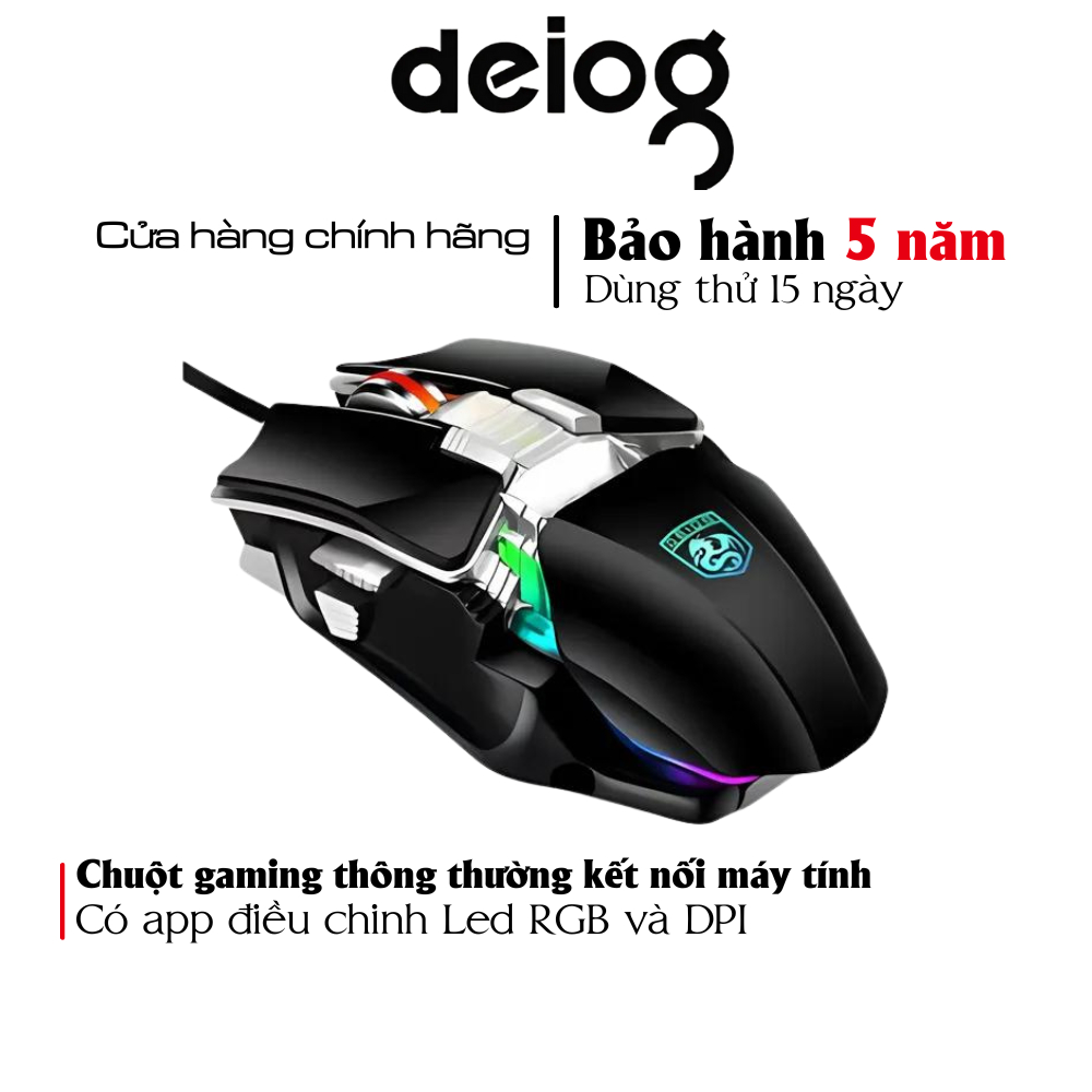 Chuột Gaming có dây Deiog G10 marco con lăn bốn chiều bảo hành 12 tháng ...
