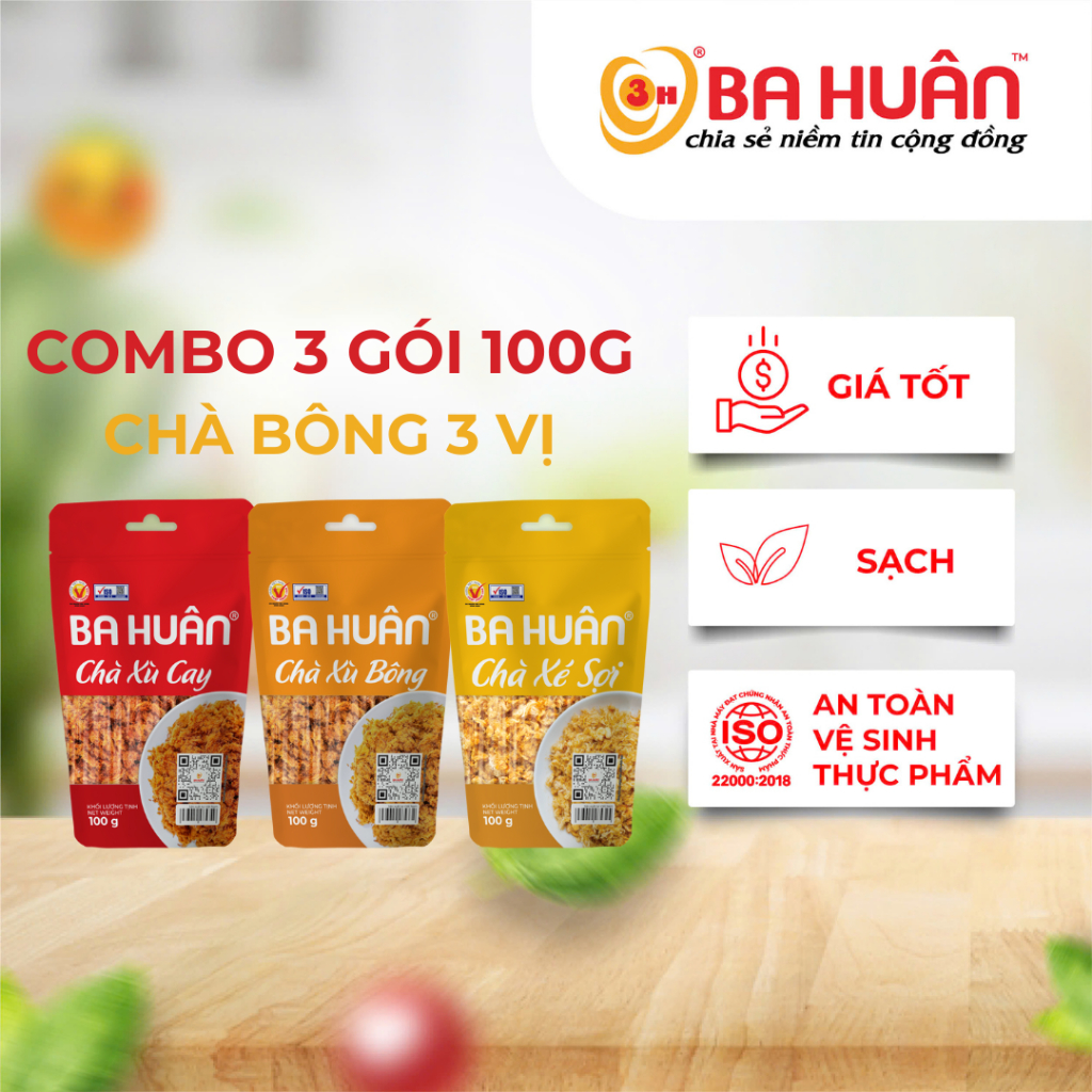 SALE SỐC COMBO 99K - Combo Chà bông gà Ba Huân - Chà xù bông, chà xé ...