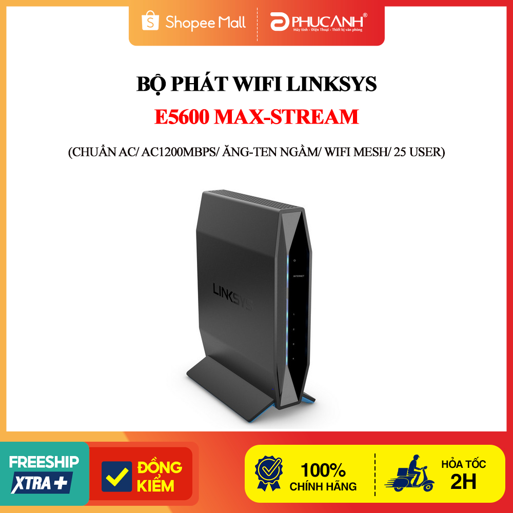 Bộ phát wifi Linksys E5600 MAX-STREAM (Chuẩn AC/ AC1200Mbps/ Ăng-ten ...