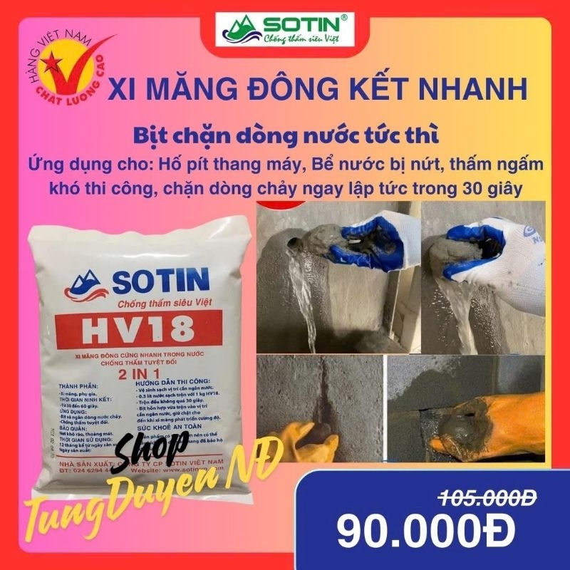 Xi măng đông cứng nhanh, xi măng đông cứng ngay, chống thấm tức thì ...