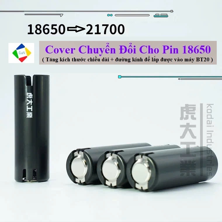 Adapter bộ chuyển đổi cell pin 18650 sang 21700 | Cover PIN | Chính ...
