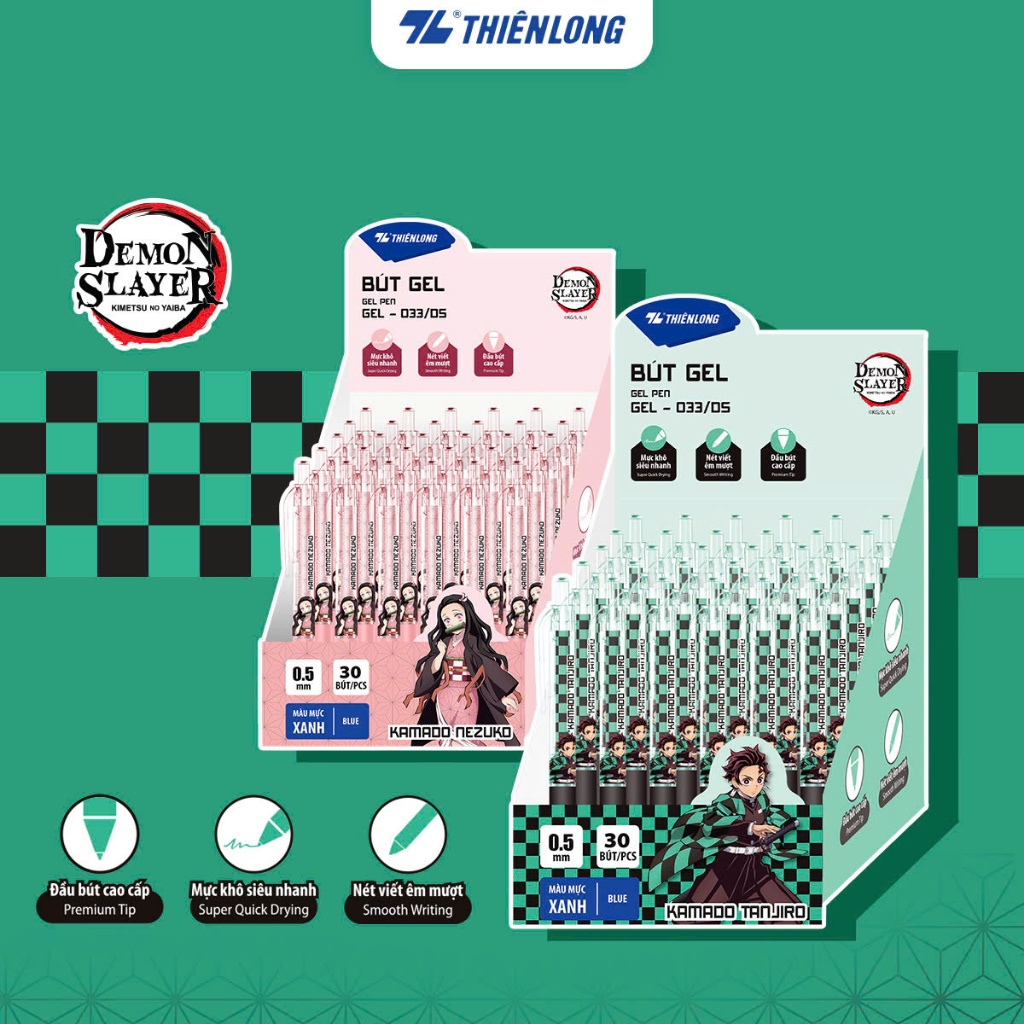 Combo Bút gel Quick Dry Thiên Long Gel-033/DS Mực Xanh Phiên bản đặc ...