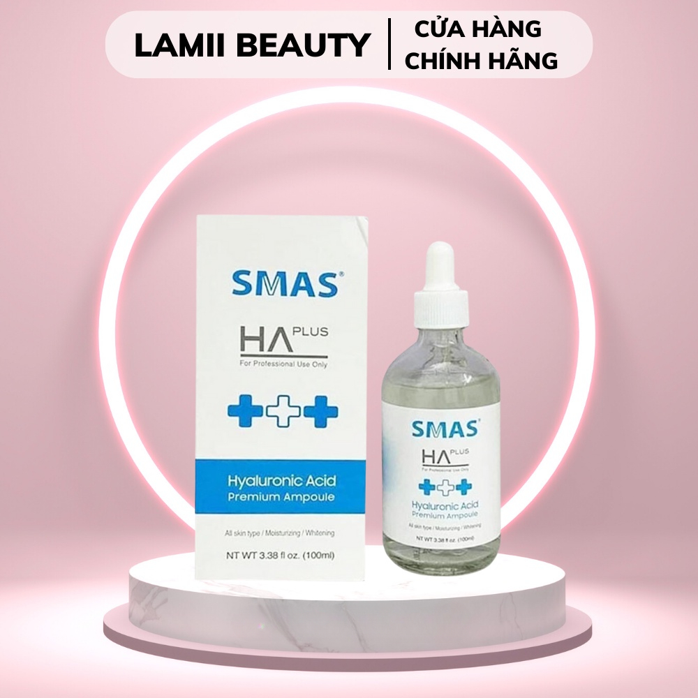 Tinh chất cấp nước SMAS HA Plus Hyaluronic acid premium ampoule 100ml - LAMII BEAUTY | Shopee ...