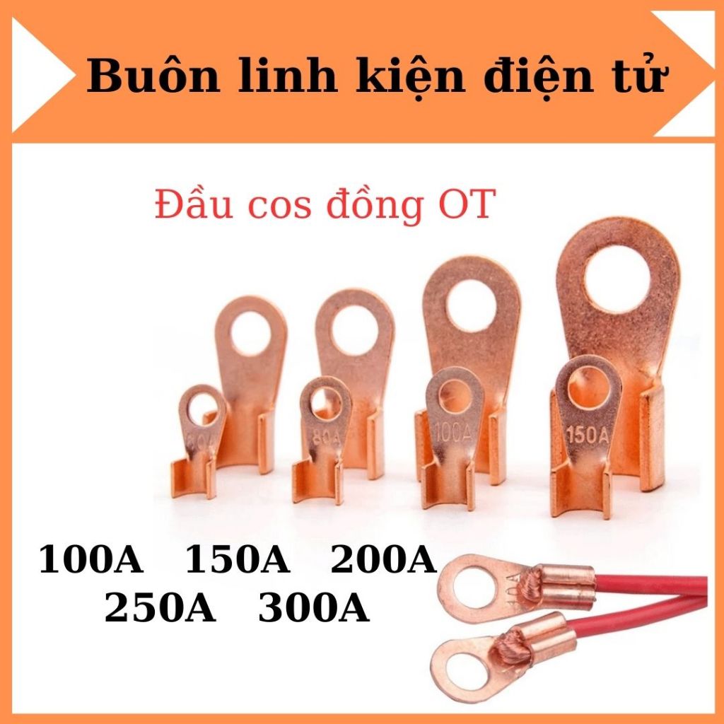 Cos nối dây điện đồng OT 100A,150A,200A,250A,300A (1 chiếc) | Shopee Việt Nam