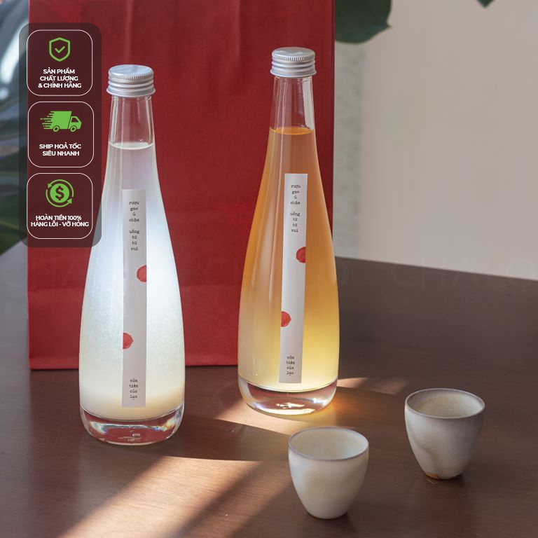 Chai thủy tinh hình giọt nước dáng bầu nắp nhôm 330ml & 500ml - Đựng nước khách sạn & Đựng Rượu ...