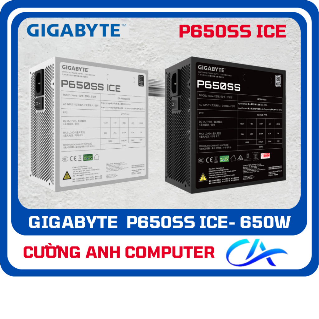 Nguồn máy tính GIGABYTE P650SS / P650 SS ICE ( 80 Plus Silver ). Hàng ...