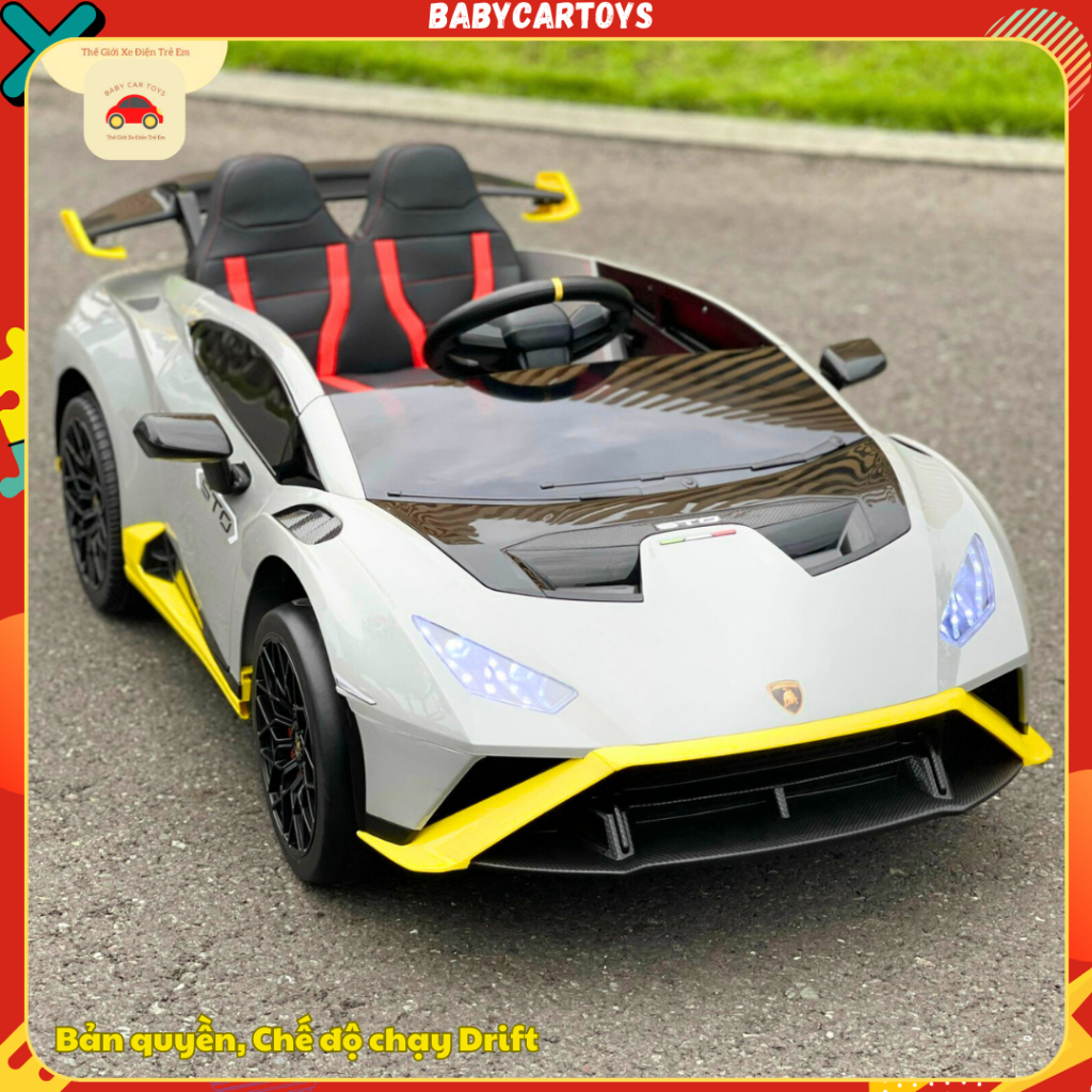 Xe điện trẻ em Lamborghini Huracan STO SMT 555 bản quyền Drift xoay 360 ...