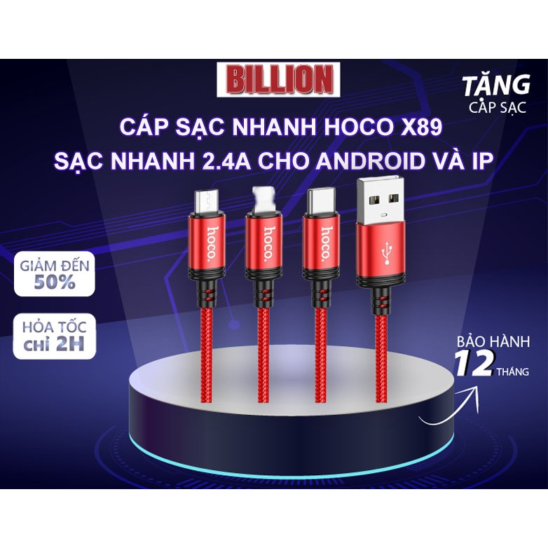 Dây Sạc Nhanh BILLION X89 Sạc Nhanh Dây Sạc Type-C lp Micro Dành Cho Android BILLION | Shopee ...