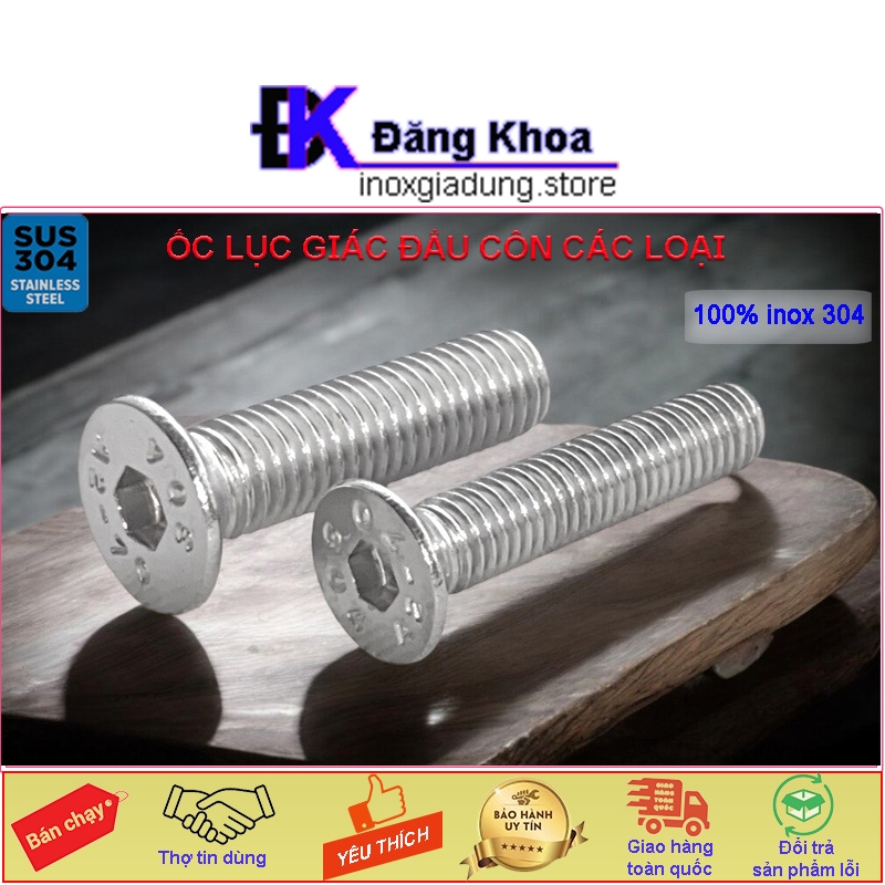 Bulong lục giác đầu bằng , cỡ M8x40 và ,chất liệu inox 304 ,ốc lục giác ...